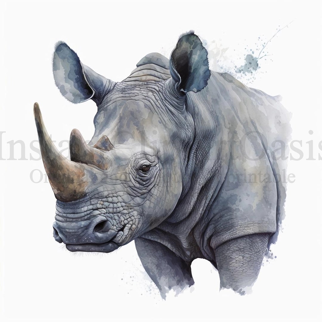 Rhino Clipart, 10 High Quality Jpgs, Nursery Art, Digital Download ...