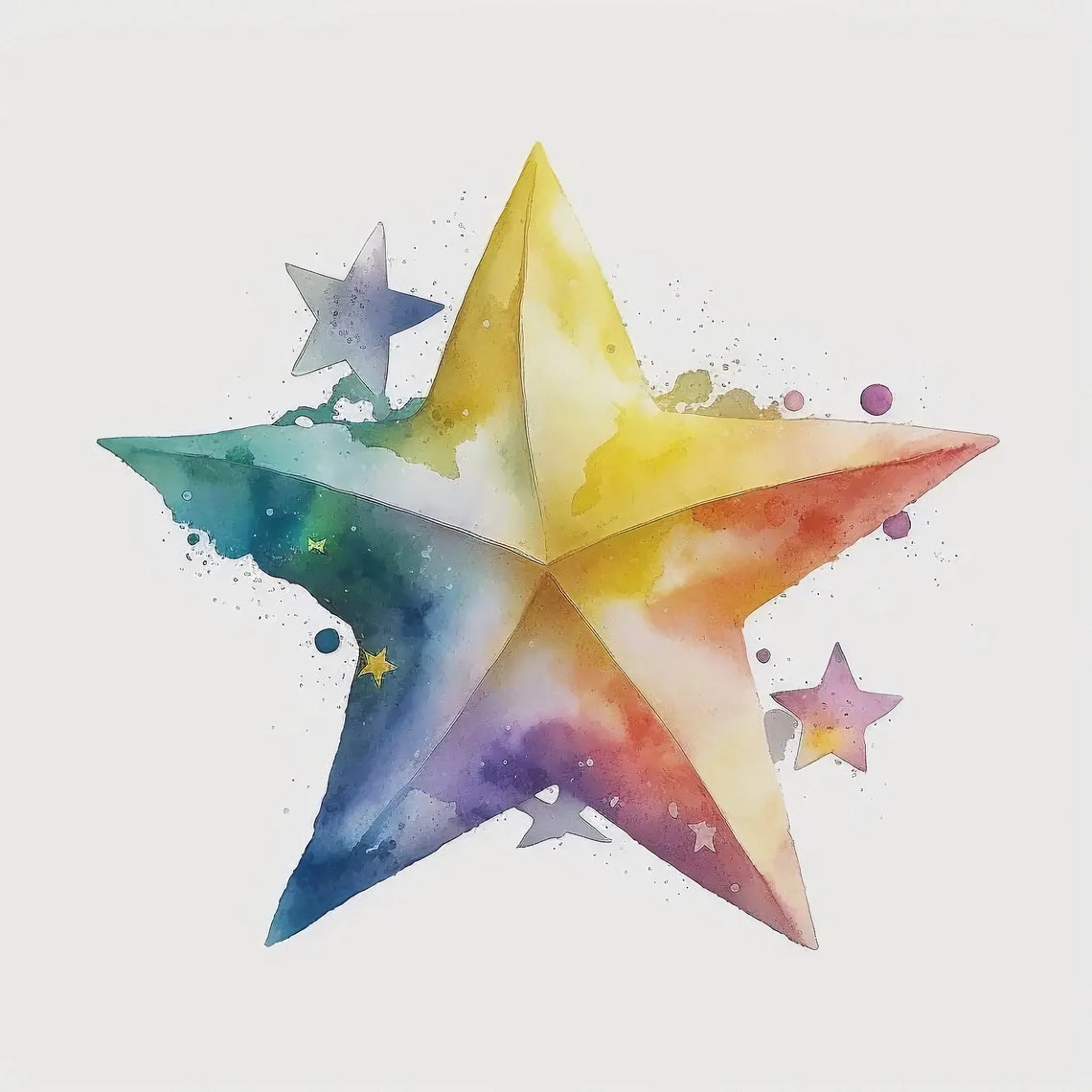 Star Clipart, 10 High Quality Jpgs, Nursery Art, Instant Digital ...