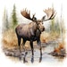 Moose Clipart, 10 High Quality Jpgs, Nursery Art, Digital Download ...