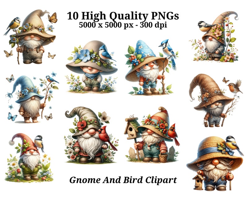 Gnomes Clipart Big Bundle, 80 High Quality Pngs, Nursery Art, Digital ...