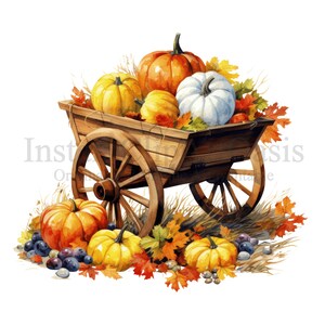 Wheelbarrow & Pumpkins Clipart, 10 High Quality Pngs Halloween Clipart ...