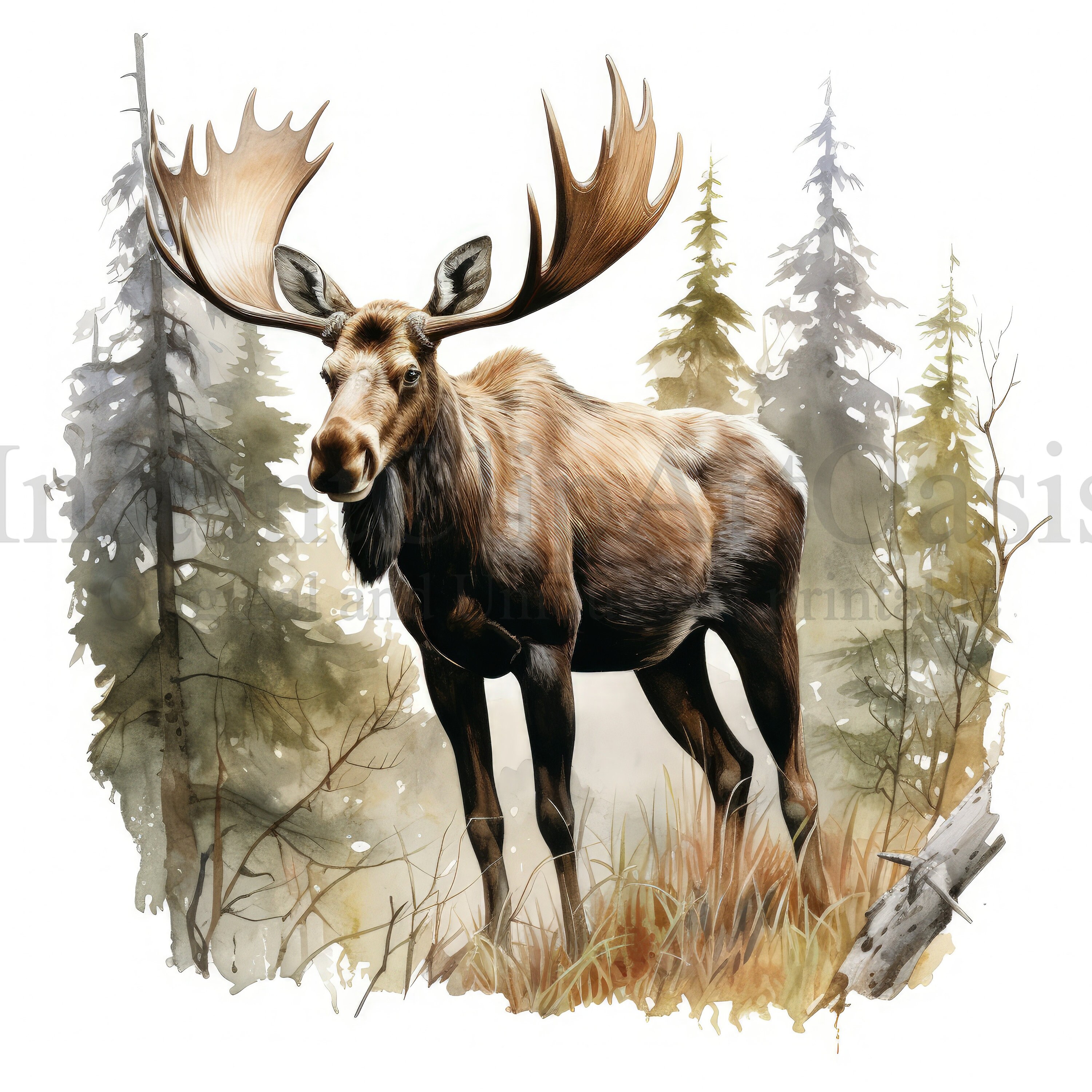 Moose Clipart, 10 High Quality Jpgs, Nursery Art, Digital Download ...