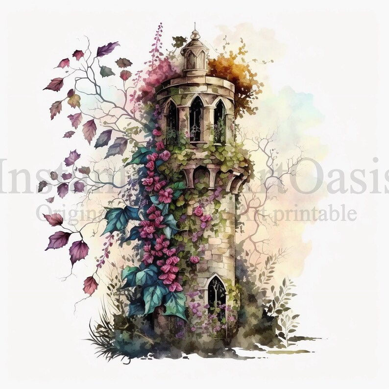 Fairy Towers Clipart, 10 High Quality Jpgs, Nursery Art, Digital ...