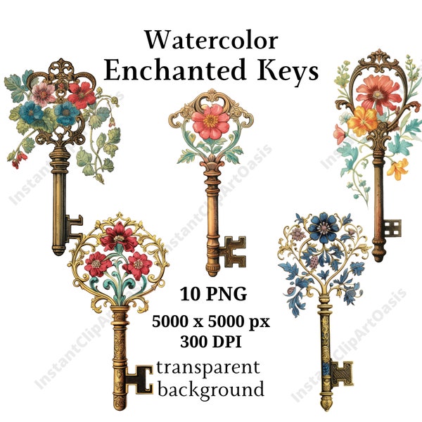 Skeleton Key Clipart - Etsy