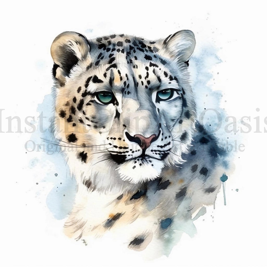 Snow Leopard Clipart, 10 High Quality Jpgs, Nursery Art, Instant ...