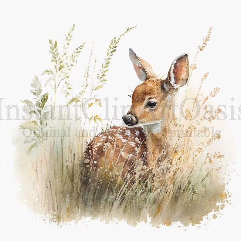 Fawn Clipart, 10 High Quality Jpgs, Nursery Art | Card Making, Forest ...