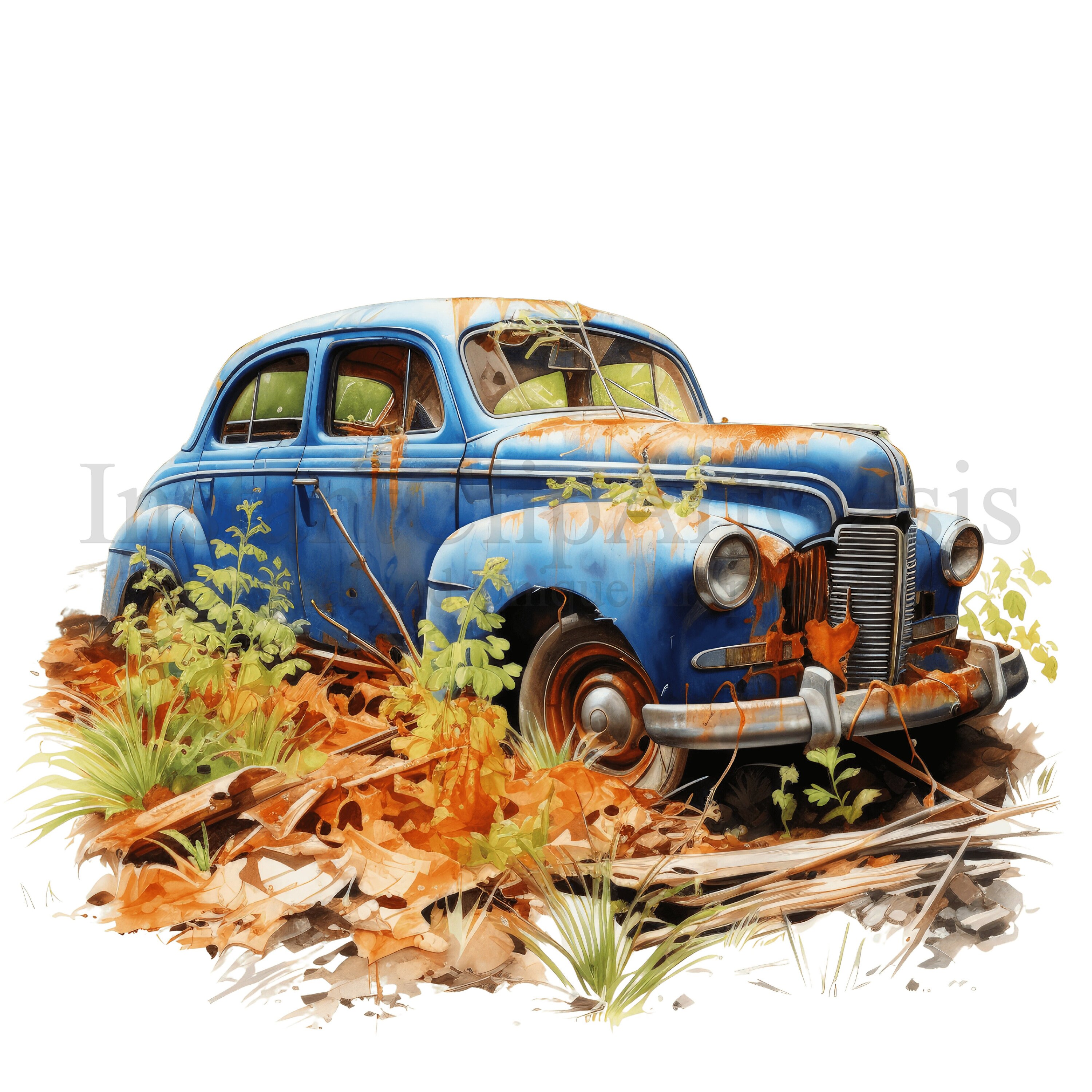 Abandoned Cars Clipart - 10 High Quality Pngs, Instant Digital Download ...