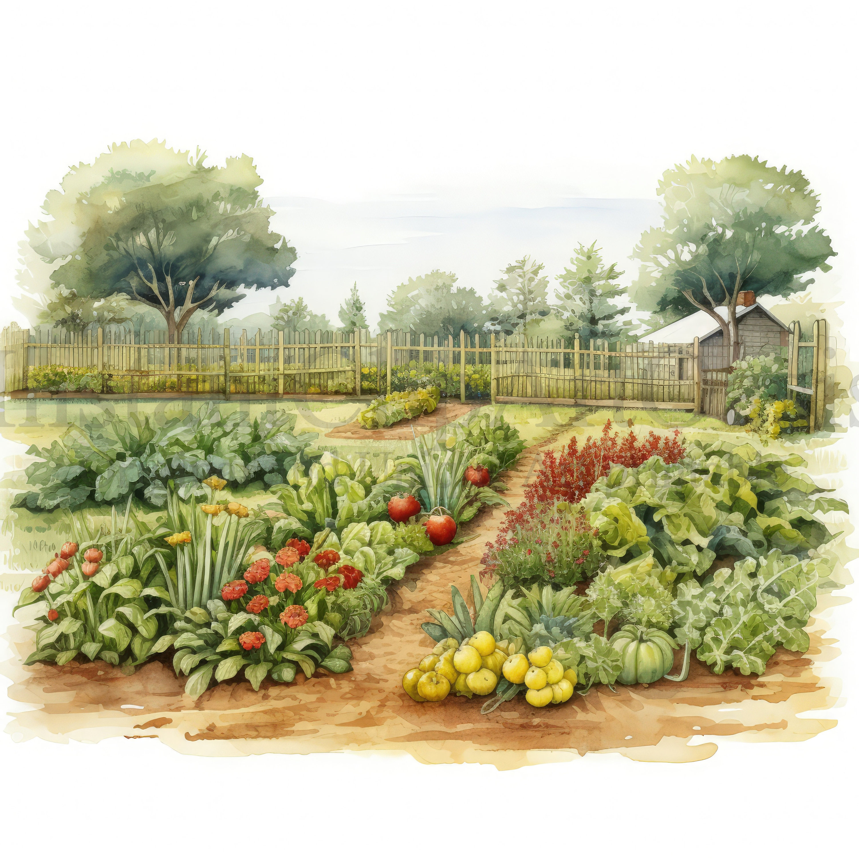 Vegetable Garden Clipart, 10 High Quality Jpgs, Farmyard Clipart ...