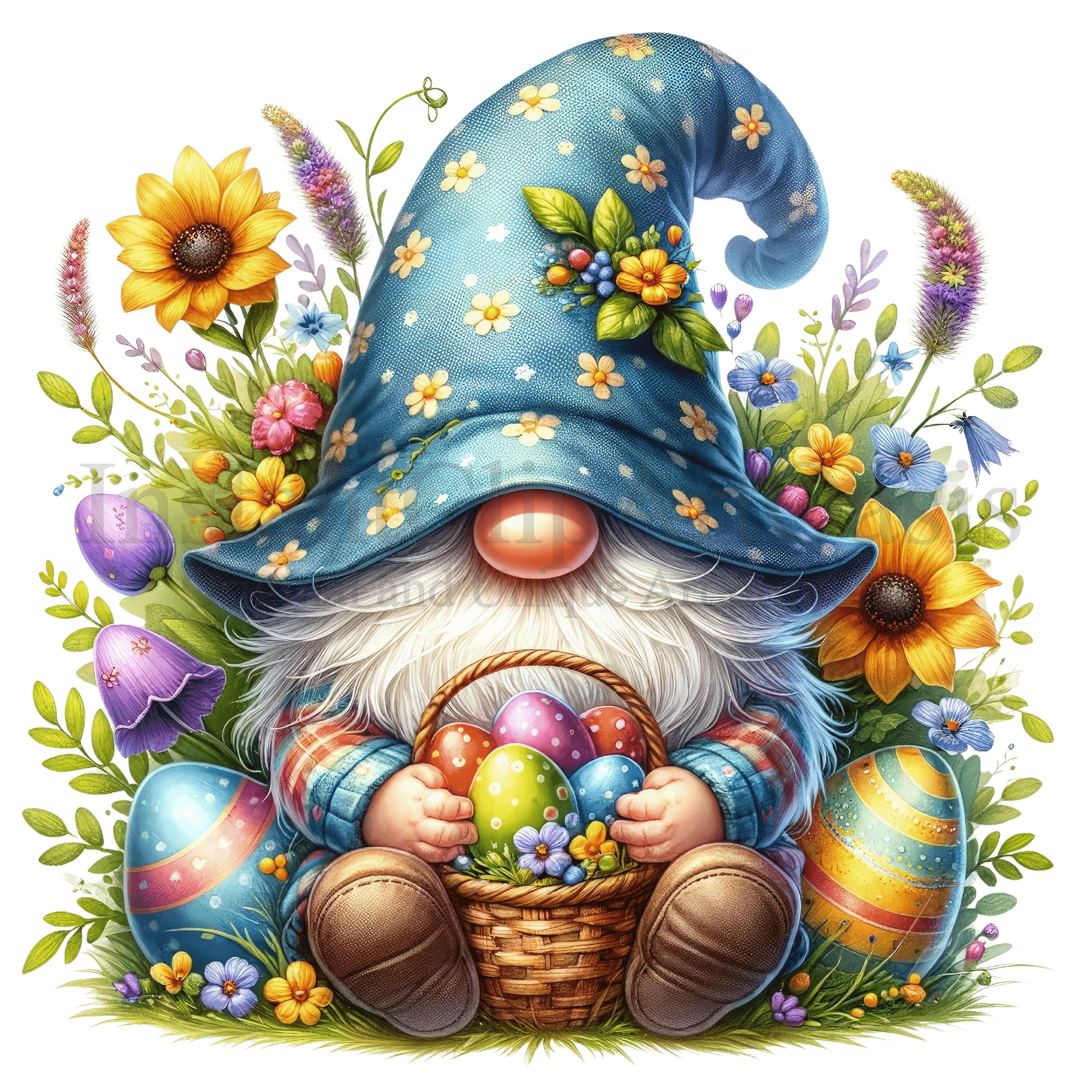 Easter Gnomes Clipart, 10 High Quality Pngs, Nursery Art, Digital ...