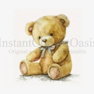 Yellow Teddy Bear Clipart, 10 High Quality Jpgs, Nursery Art, Digital ...