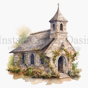 Tiny Church Clipart, 10 High Quality Jpgs, Nursery Art, Digital ...