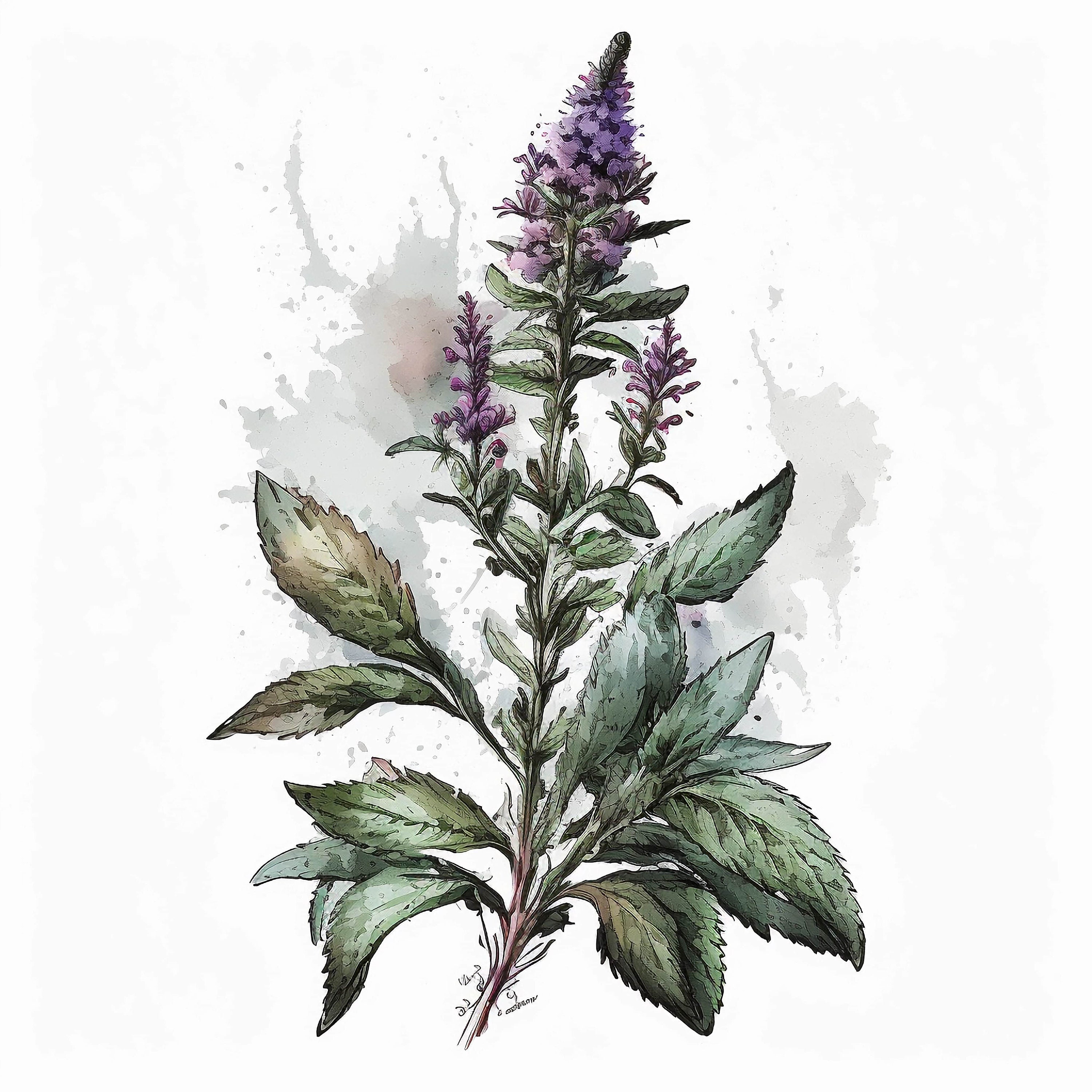 Vervain Clipart 9 High Quality Jpgs Botanical Art Digital - Etsy