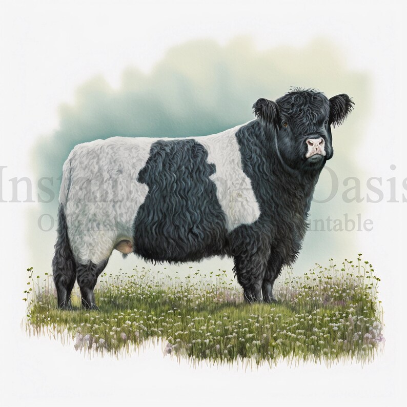 Belted Galloway Clipart, 10 High Quality Jpgs, Digital Download, Card ...