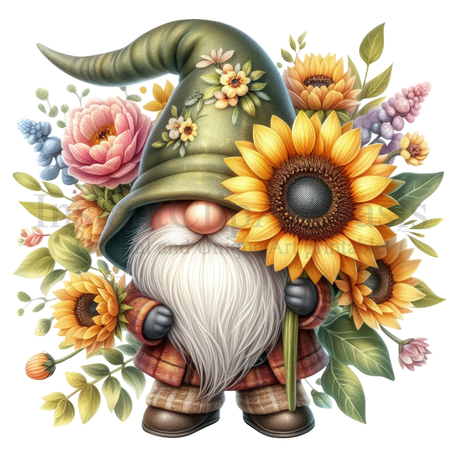 Spring Gnomes Clipart, 10 High Quality Pngs, Nursery Art, Digital ...