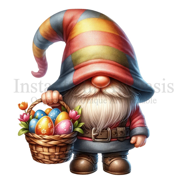 Easter Gnomes Clipart, 10 High Quality Pngs, Nursery Art, Digital ...