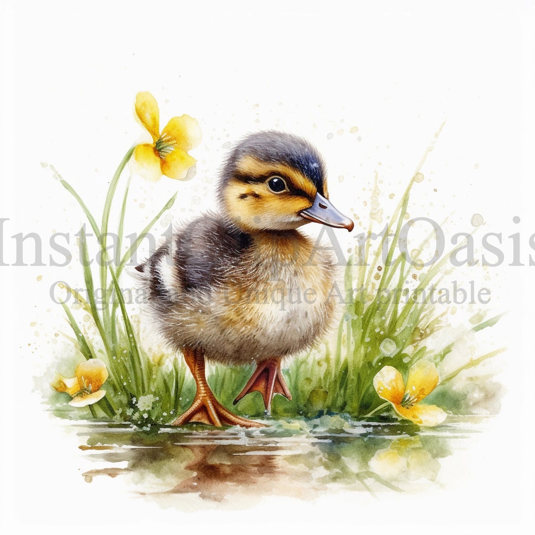 Cute Duckling Clipart, 8 High Quality Jpgs, Nursery Art | Card Making ...