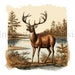 Vintage Deers Clipart, 10 High Quality Jpgs, Digital Download, Vintage ...
