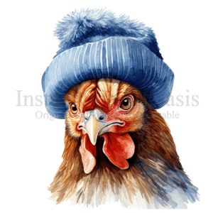 Chicken With Wooly Hat Clipart, 10 High Quality Pngs, Nursery Art ...