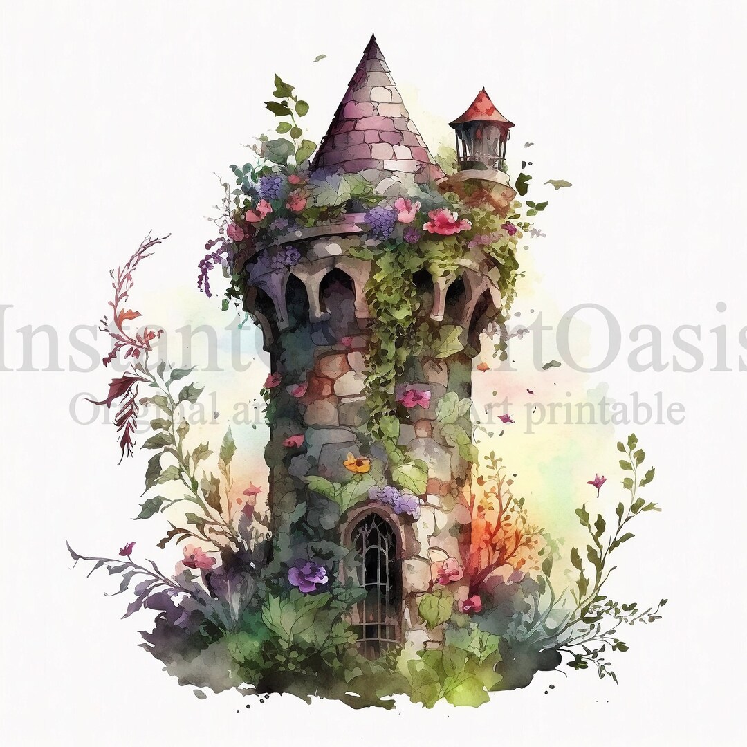 Fairy Towers Clipart, 10 High Quality Jpgs, Nursery Art, Digital ...