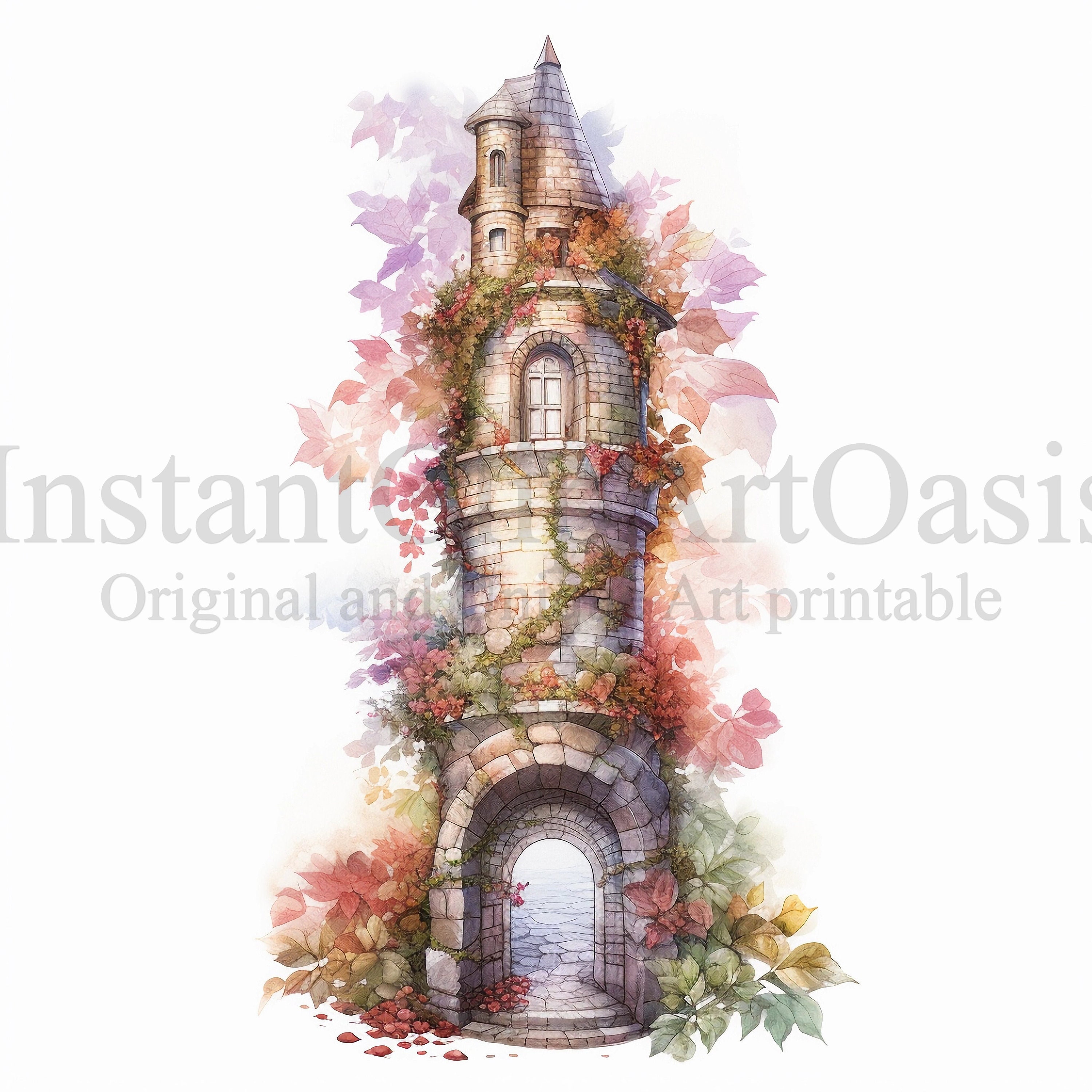 Fairy Towers Set 2 Clipart, 10 High Quality Jpgs, Nursery Art, Digital ...