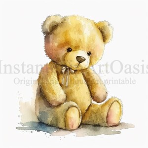 Yellow Teddy Bear Clipart, 10 High Quality Jpgs, Nursery Art, Digital ...