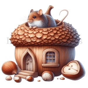 Mouse House Clipart - 12 High Quality Pngs, Digital Planners, Junk ...