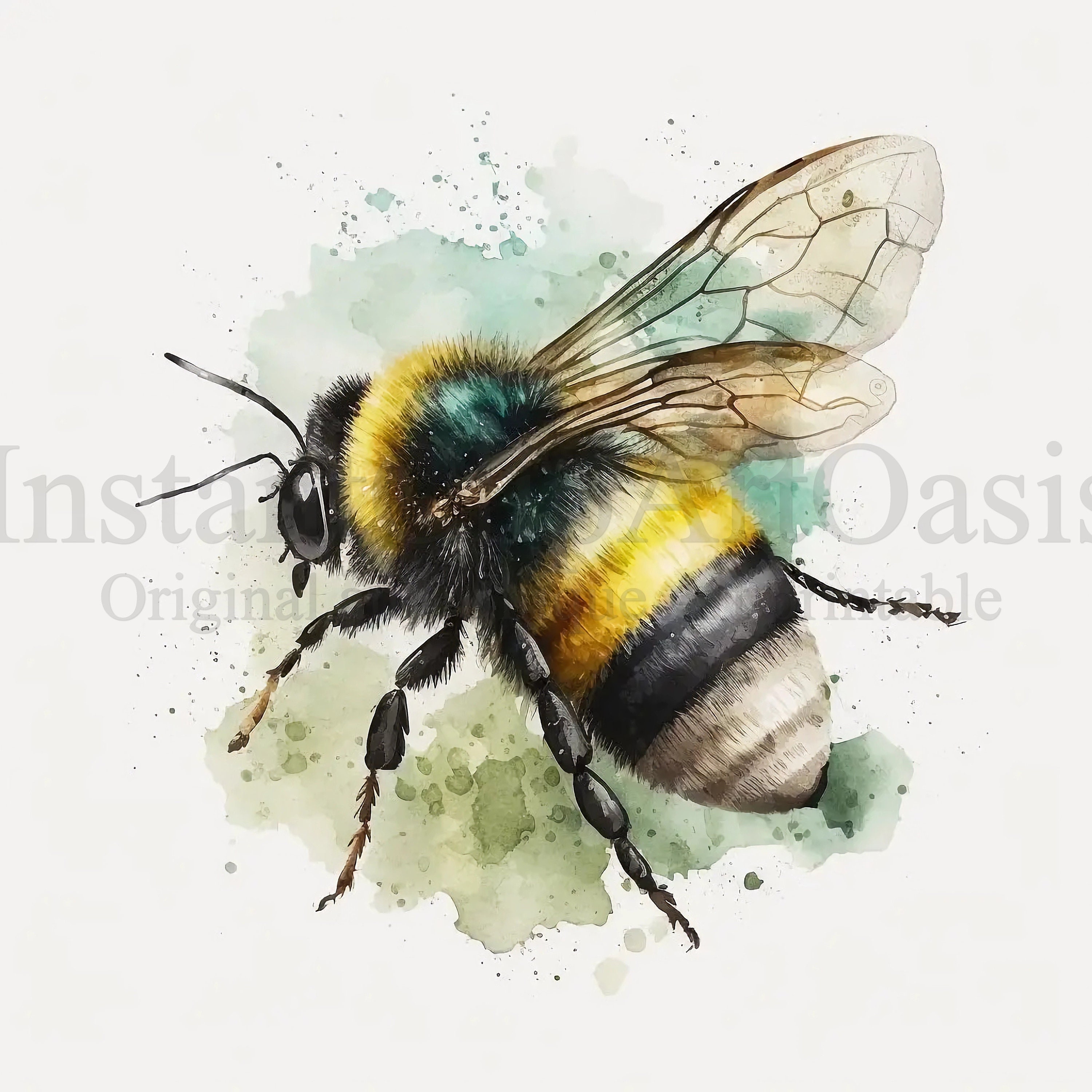 Bumblebee Clipart 7 High Quality Jpgs Nursery Art Card - Etsy