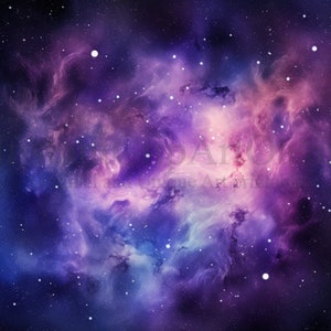 Watercolor Galaxy Backgrounds, 20 High Quality Jpgs, Digital Paper ...