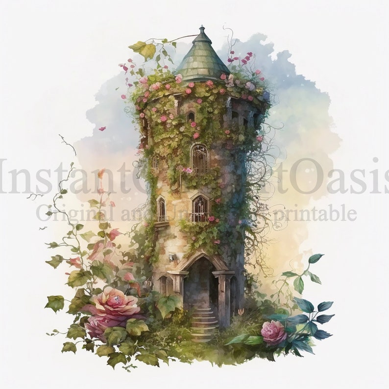 Fairy Towers Clipart, 10 High Quality Jpgs, Nursery Art, Digital ...