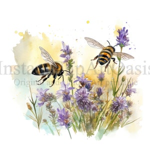 Buzzing Bees Clipart, 10 High Quality Jpgs, Digital Download, Card ...