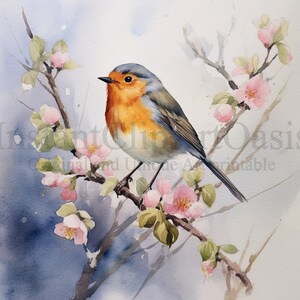 Spring Robin Clipart, 10 High Quality Jpgs, Nursery Art, Instant ...