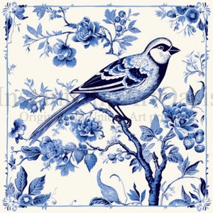 Blue Delft Birds Clipart - 10 High Quality Jpgs, Dutch Tile, Vintage ...