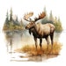 Moose Clipart, 10 High Quality Jpgs, Nursery Art, Digital Download ...