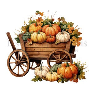 Wheelbarrow & Pumpkins Clipart, 10 High Quality Pngs Halloween Clipart ...