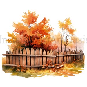 Autumn Fences Clipart, 10 High Quality Jpgs, Nursery Art, Instant ...