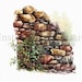 Rustic Stone Walls Clipart, 10 High Quality Jpgs, Watercolor Art ...