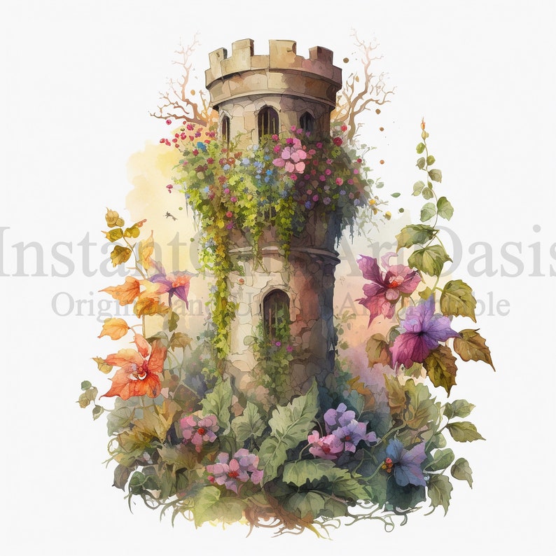 Fairy Towers Clipart, 10 High Quality Jpgs, Nursery Art, Digital ...