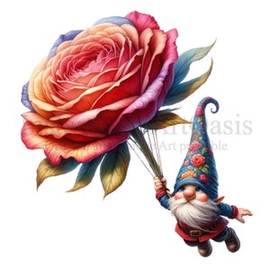 Flying Gnomes Clipart, 10 High Quality Pngs, Digital Download, Card ...