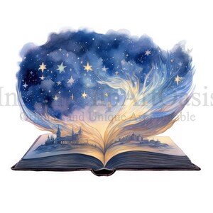 Dream Books Clipart, 10 High Quality Jpgs, Instant Digital Download ...