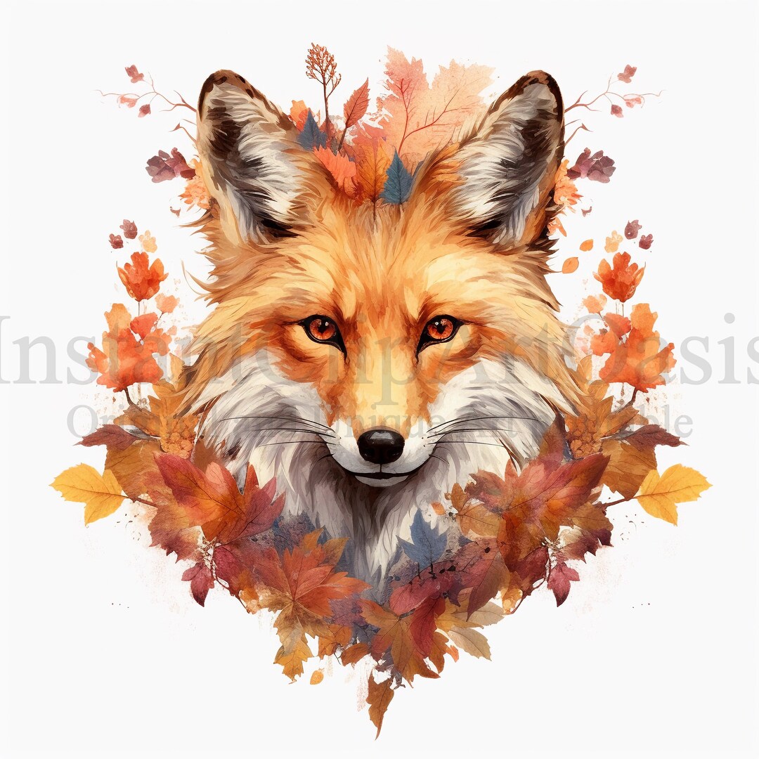 Autumn Foxes Clipart, 10 High Quality Jpgs, Nursery Art, Digital ...