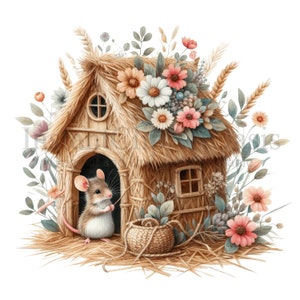Mouse House Clipart - 12 High Quality Pngs, Digital Planners, Junk ...