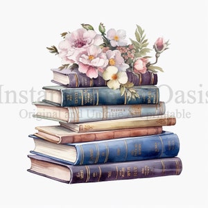 Vintage Books Clipart, 10 High Quality Jpgs, Nursery Art, Instant ...