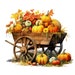 Wheelbarrow & Pumpkins Clipart 10 High Quality Pngs Halloween - Etsy