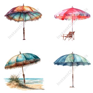 Beach Umbrella Clipart, 10 High Quality Jpgs, Art, Instant Digital ...