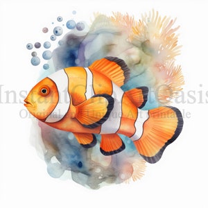 Clownfish Clipart, 10 High Quality Jpgs, Nursery Art, Digital Download ...