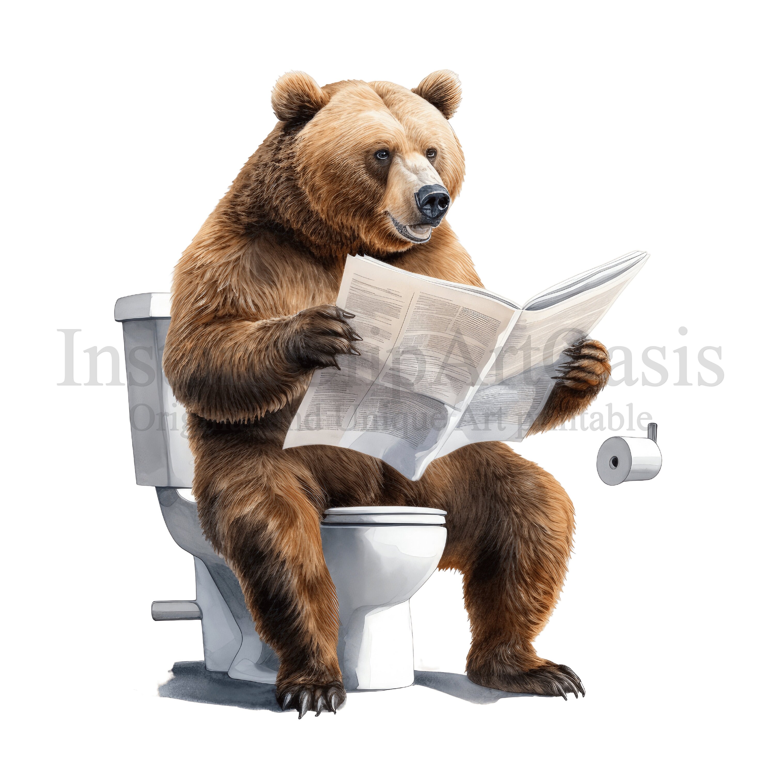 Bears on Toilet Clipart - 7 High Quality Pngs, Digital Planners, Junk ...
