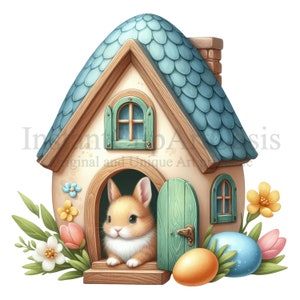 Bunny House Clipart - 10 High Quality Pngs, Digital Planners, Junk ...