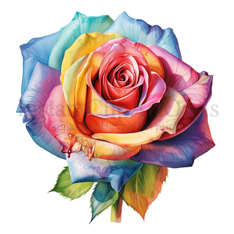 Rainbow Roses Clipart - 10 High Quality Pngs, Botanical Clipart ...
