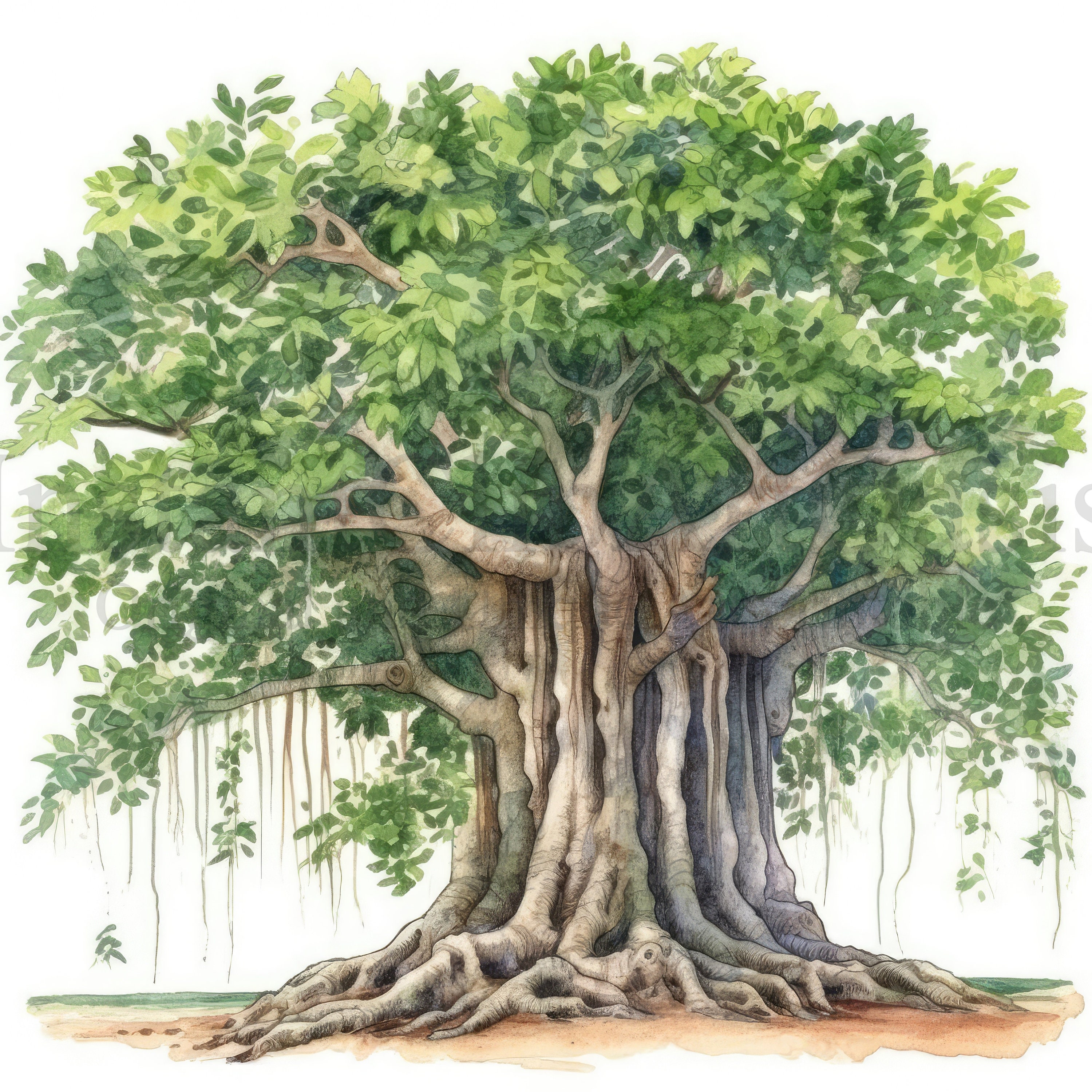 Banyan Tree Pencil Drawing