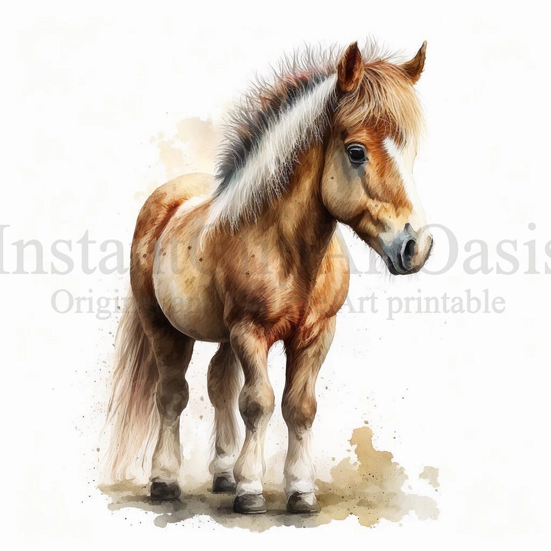 Pony Clipart, 10 High Quality Jpgs, Nursery Art, Instant Digital ...